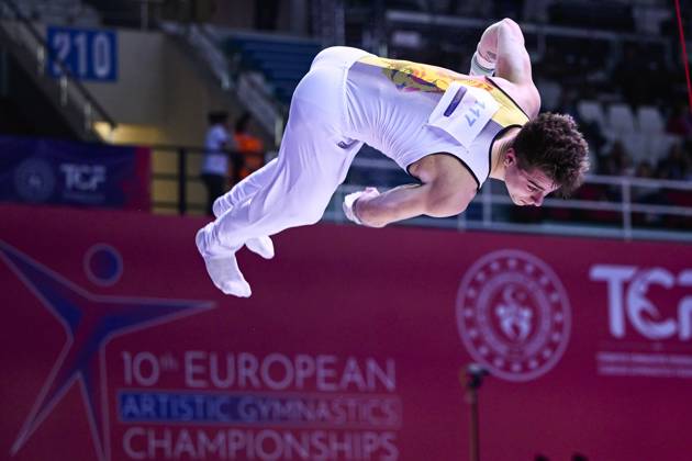 Belgian gymnast Victor Martinez Marechal pictured in action during the ...