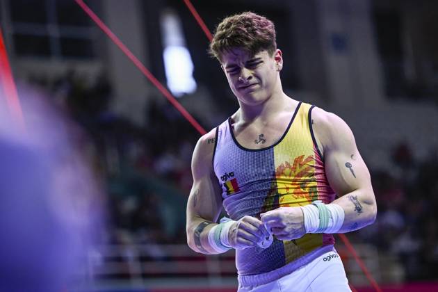 Belgian gymnast Victor Martinez Marechal pictured in action during the ...