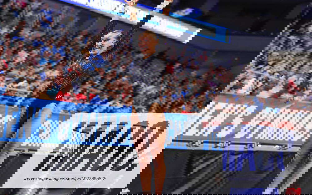 April 13, 2023: Utah s Abby Brenner smiles as she lands her vault ...