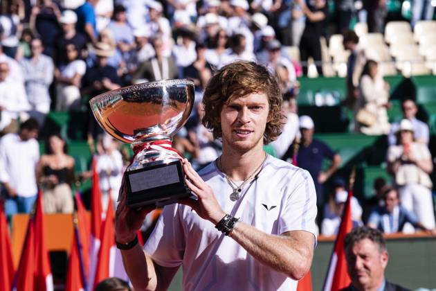 Monte Carlo, Monaco April 16 Monte Carlo Masters winner Andrey Rublev ...