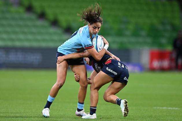 SUPER W REBELS WARATAHS, Claudia Meltzer of the Waratahs (left) in ...