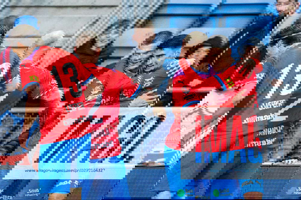 Helsingborgs Amar Muhsin cheers with Erik Ring after the 2 1 football ...