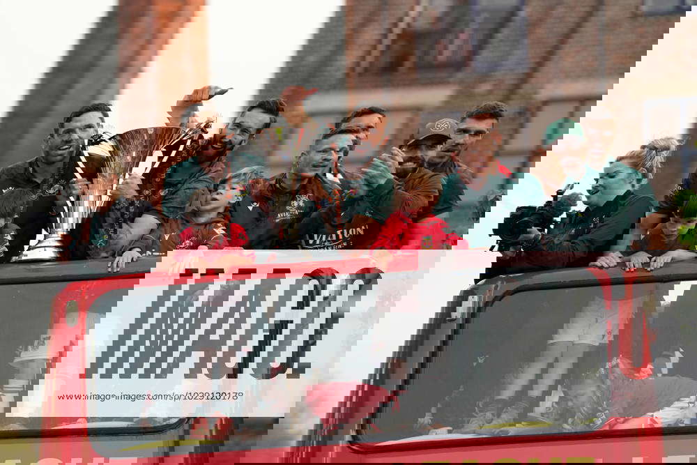 KW18 Wrexham Victory Parade Wrexham s Ben Tozer, Ollie Palmer, Paul ...