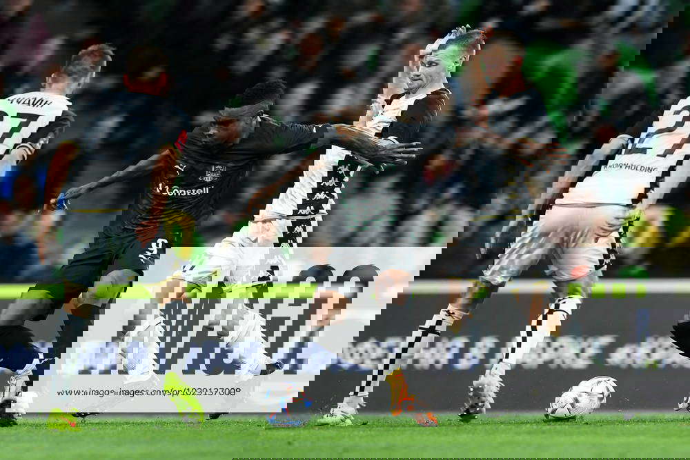 RUSSIA, KRASNODAR - MAY 3, 2023: Akron s Ivan Chudin, Krasnodar s Jhon ...