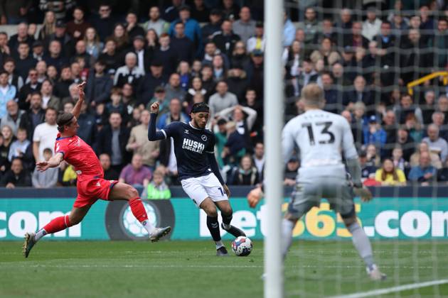 Tyler Burey of Millwall shoots at goal during the EFL Sky Bet ...