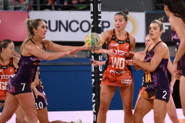 SUPER NETBALL GIANTS FIREBIRDS, Mia Stower of the Firebirds during the ...