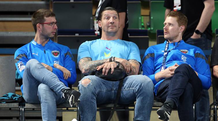 Coach Jaron Siewert, Sports Director Stefan Kretzschmar Sports Handball ...
