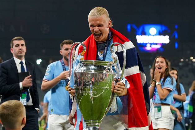 Erling Haland of Manchester City celebrates the victory of UEFA ...