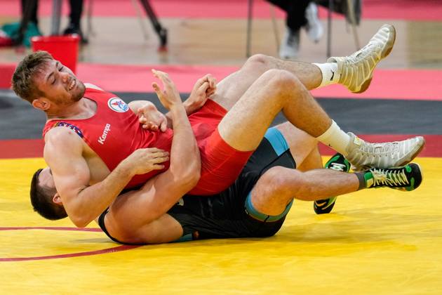 Jan Schwab KSV Rimbach, red in action, fighting, fighting in the ...