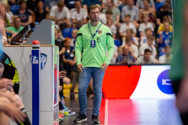 Jaron Siewert Fuechse Berlin, Coach GER, TBV Lemgo Lippe vs Fuechse ...