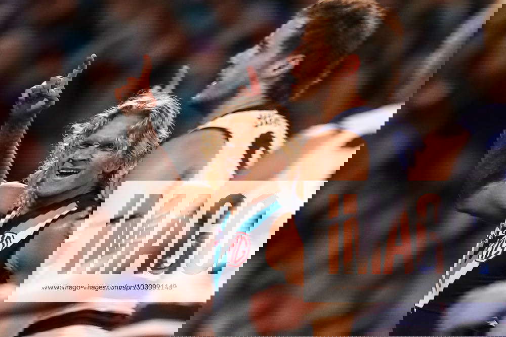 AFL POWER CATS, Quinton Narkle of the Power celebrates a goal during ...