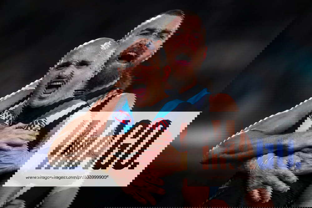 AFL POWER CATS, Sam Powell-Pepper of the Power celebrates a goal with ...