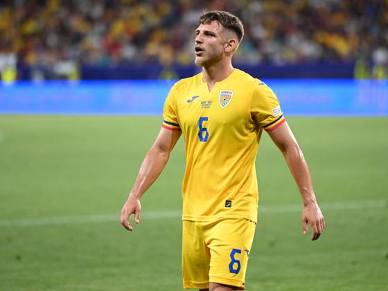 Dragos Albu in the football match between Romania U21 and Spain U21 ...