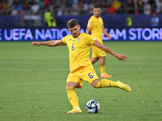 Dragos Albu in the football match between Romania U21 and Spain U21 ...