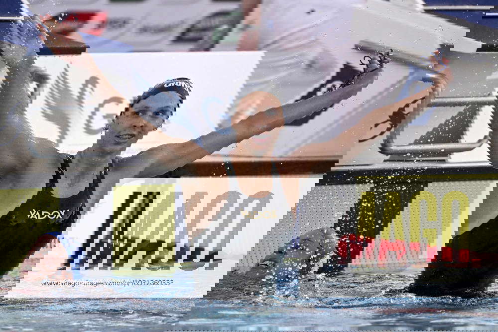 Sara Franceschi of Italy celebrates after compete in the 200m ...