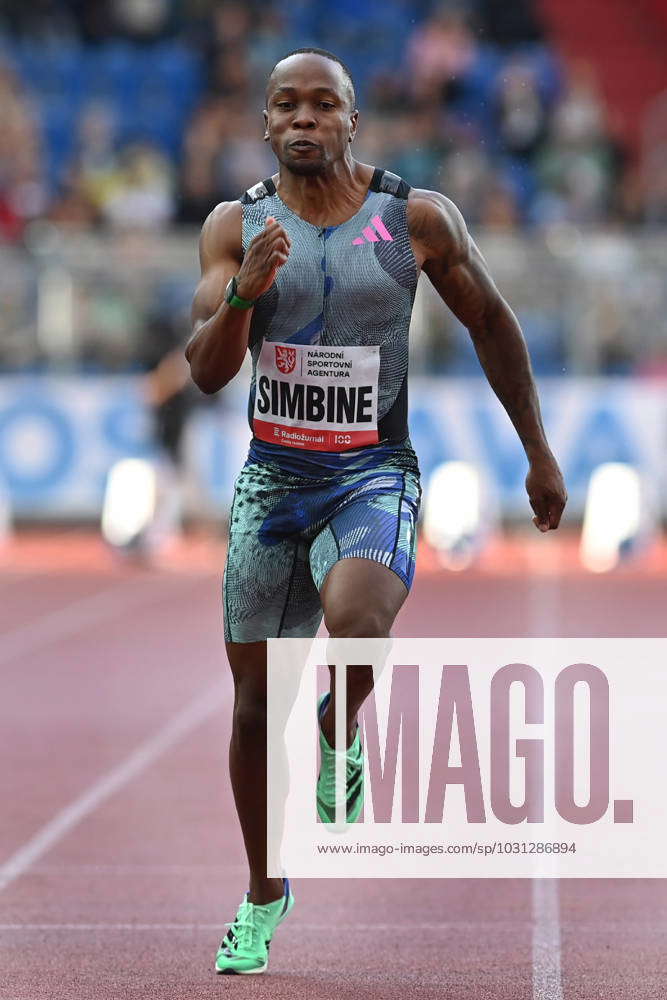 Athlete Akani Simbine of South Africa competes in men s 100 metres run ...
