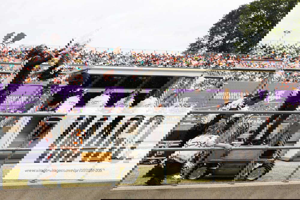 APEX APXGP backstage of the Team crew filming on the pitwall for the F1 ...