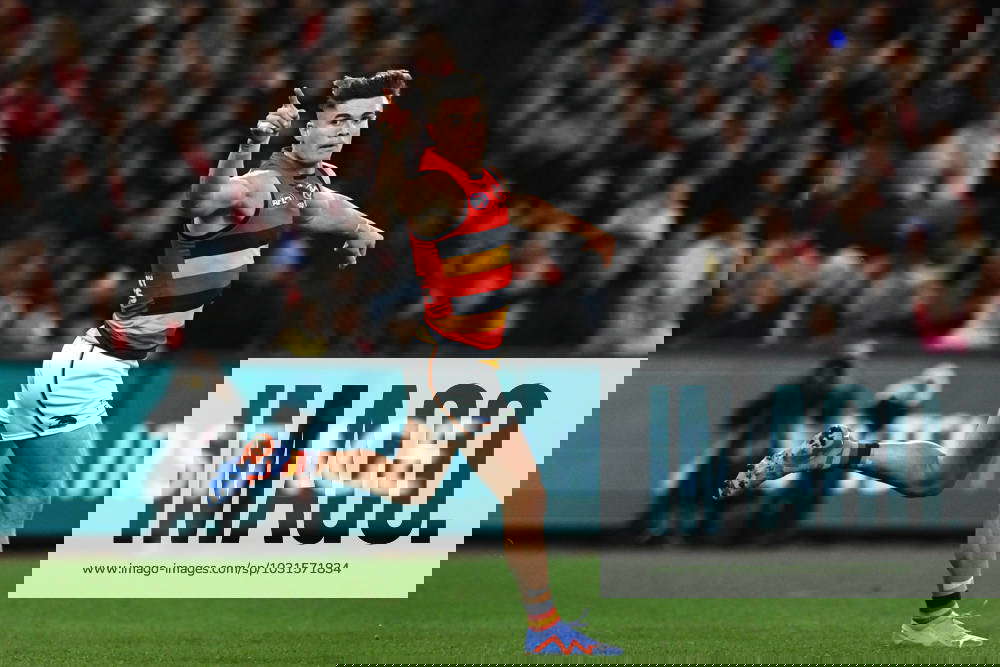 AFL BOMBERS CROWS, Ben Keays of the Crows celebrates scoring a goal ...