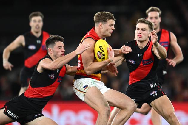 AFL BOMBERS CROWS, Mitch Hinge of the Crows during the AFL Round 17 ...