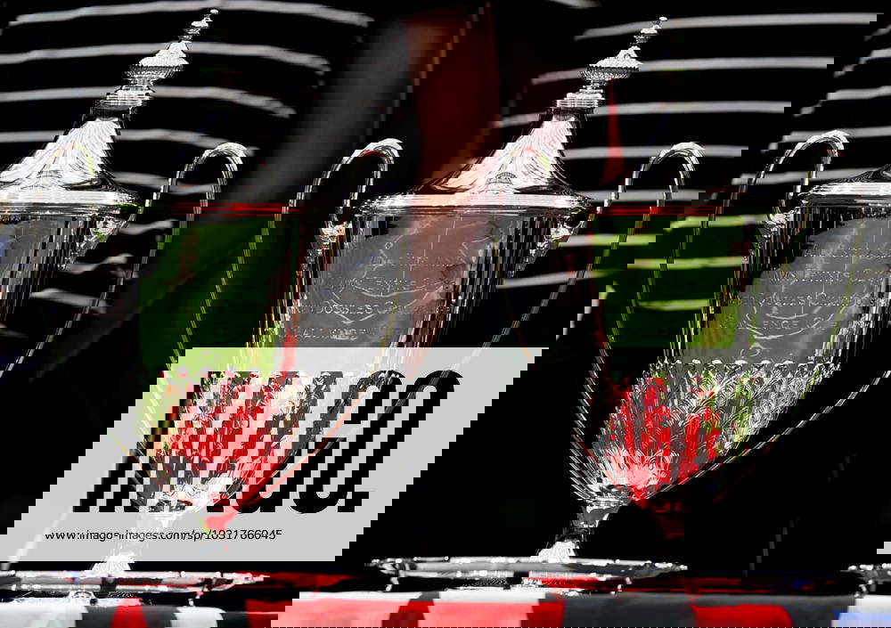 (230714) -- LONDON, July 14, 2023 -- Trophies are seen during the ...