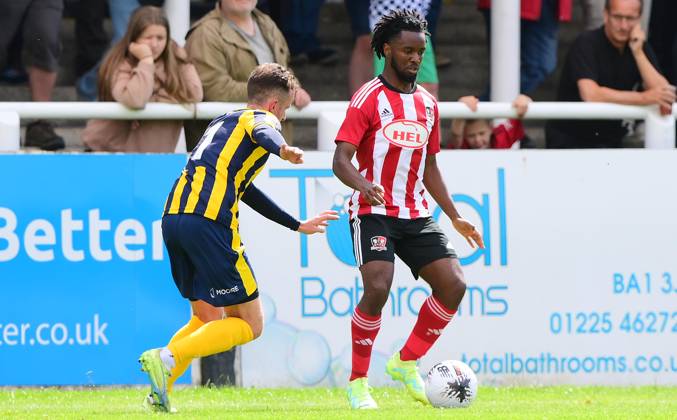 Bath City v Exeter City, Bath, UK - 15 Jul 2023 Dion Rankin of Exeter ...