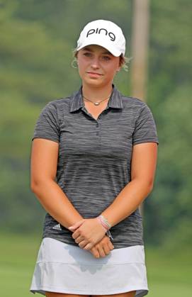 SYLVANIA, OH - JULY 15: Top amateur Mia Hammond is honored on the 18th ...