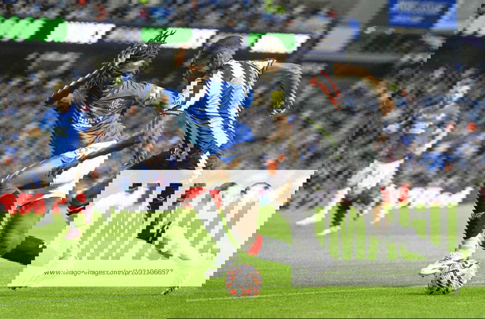 Glasgow, Scotland, 18th July 2023. Johnly Yfeko of Rangers and ...