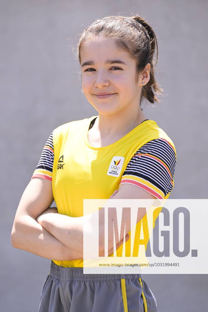 Belgian Athlete Hanne Degryse poses for the photographer at a team ...