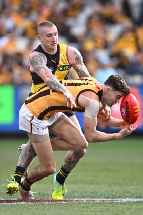 AFL TIGERS HAWKS, Dustin Martin of Richmond during the AFL Round 19 ...
