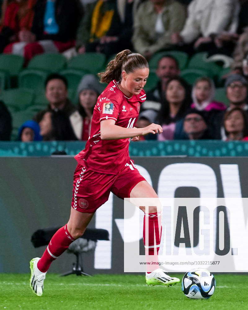 Perth, Austalia, July 22nd 2023: Nicoline Sorensen controls the ball ...