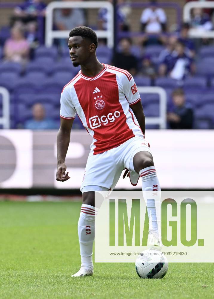 Ajax Jorrel Hato controls the ball during a friendly soccer game ...