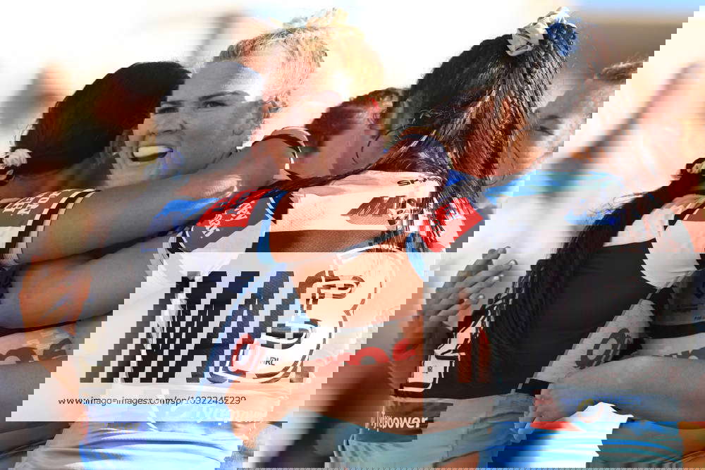 NRLW SHARKS RAIDERS, Ellie Johnston of the Sharks celebrates a try ...