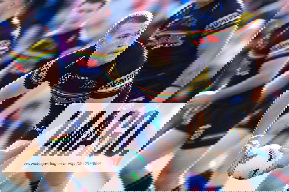 NRL PANTHERS BULLDOGS, Mitch Kenny of the Panthers looks to pass during ...