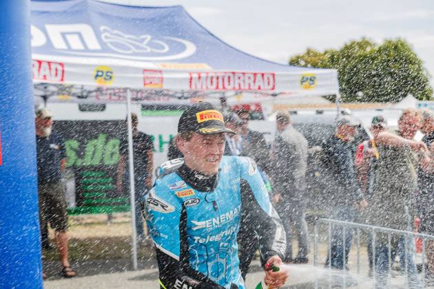 IDM Superbike, Award Ceremony, Hannes Soomer EST, Estonia third place ...