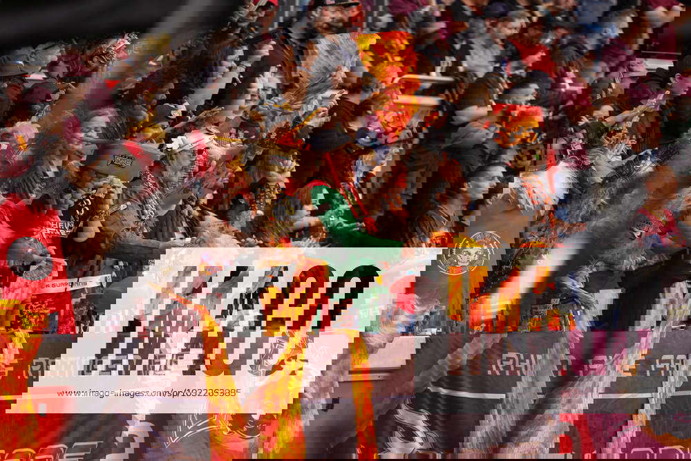 Fans in disguise, typical for a football game, GER, Rhein Fire vs ...