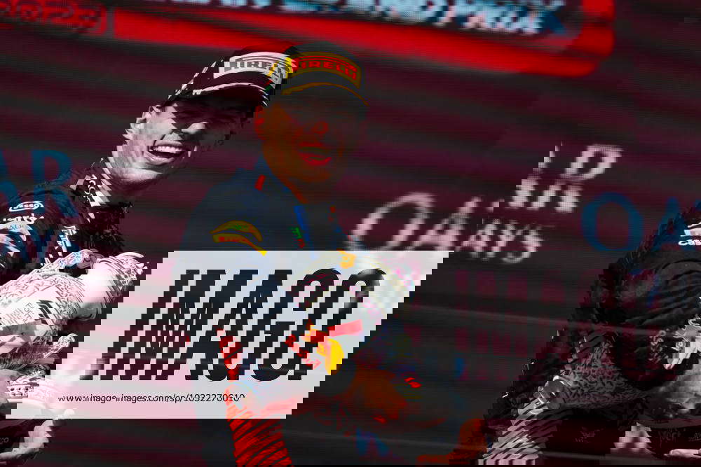 VERSTAPPEN Max, Red Bull Racing RB19, portrait podium during the 2023 ...