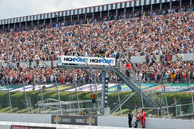 LONG POND, PA - JULY 23: A general view of the full grandstand during ...