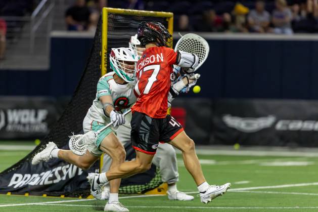 FRISCO, TX - JULY 30: Chaos midfielder Kyle Jackson (47) battles at the ...