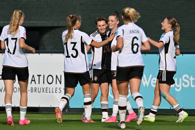UEFA WOMEN S UNDER-19 EURO GERMANY VS AUSTRIA Alara Sehitler (10) of Germany pictured celebrating