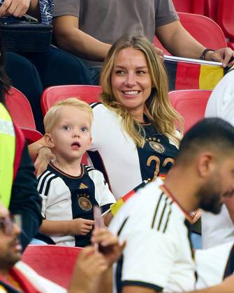 Daniela ter Stegen, wife of Marc-Andre ter STEGEN, dfb 22 with son ...