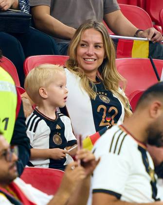 Daniela ter Stegen, wife of Marc-Andre ter STEGEN, dfb 22 with son ...