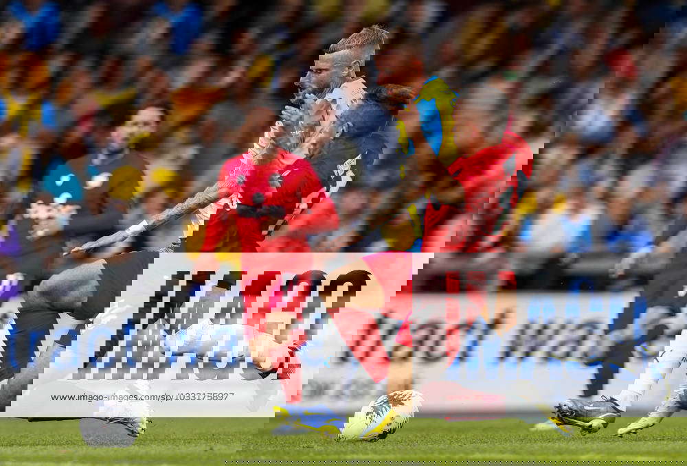 Torquay United v Worthing, Torquay, UK - 12 Aug 2023 Jack Stobbs of ...