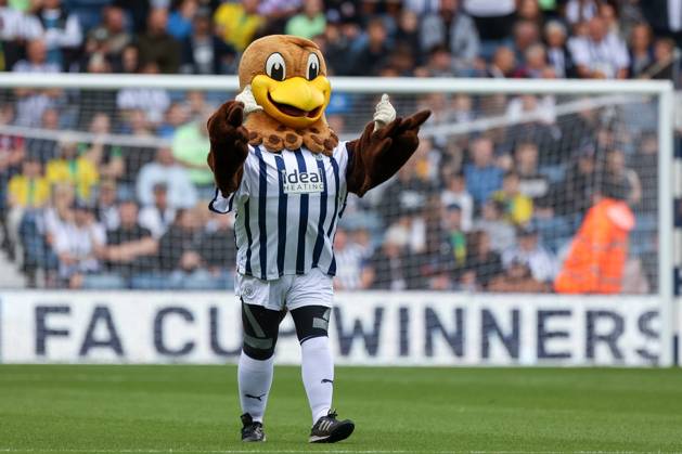 West Bromwich Albion s mascot, Baggie bird encourages the home fans ...
