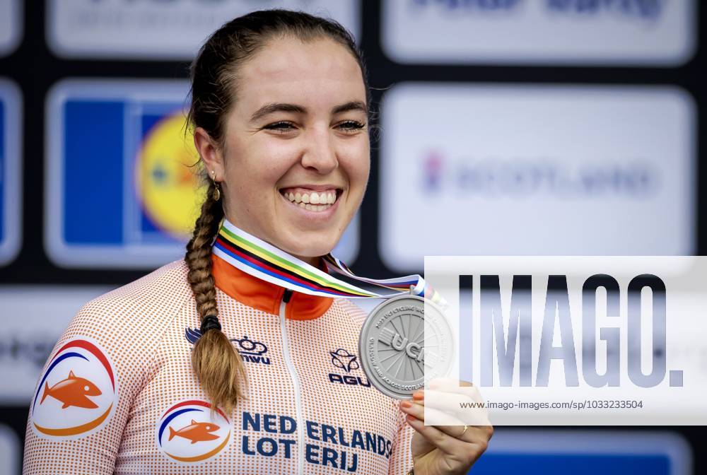 GLASGOW - Shirin van Anrooij with her silver medal during the medal ...