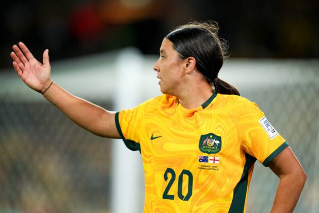 Sydney, Australia, August 16th 2023: Sam Kerr jumps for a header during ...
