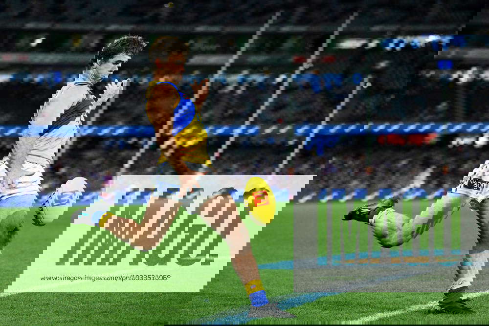 AFL BULLDOGS EAGLES, Jamie Cripps of West Coast kicks a goal during the ...