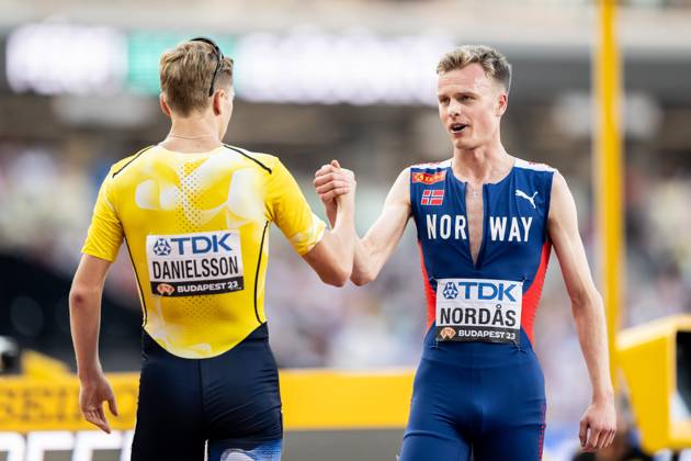Emil Danielsson of Sweden and Narve Gilje Nordas of Norway after ...