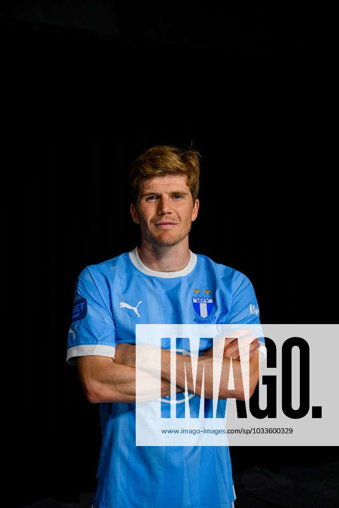 Oliver Berg poses for a portrait during a photo shoot with Malmö FF on ...