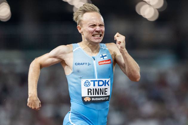 Joonas Rinne of Finland competes in mens 1500 meters qualification ...