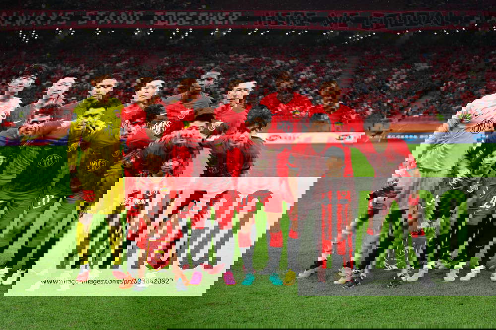 SHANGHAI, CHINA - AUGUST 22: Players of Shanghai Port line up prior to ...